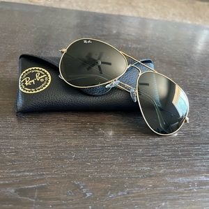 Ray-Ban | Accessories | Ray Ban Classic Aviator Xl Gold Frame Black ...